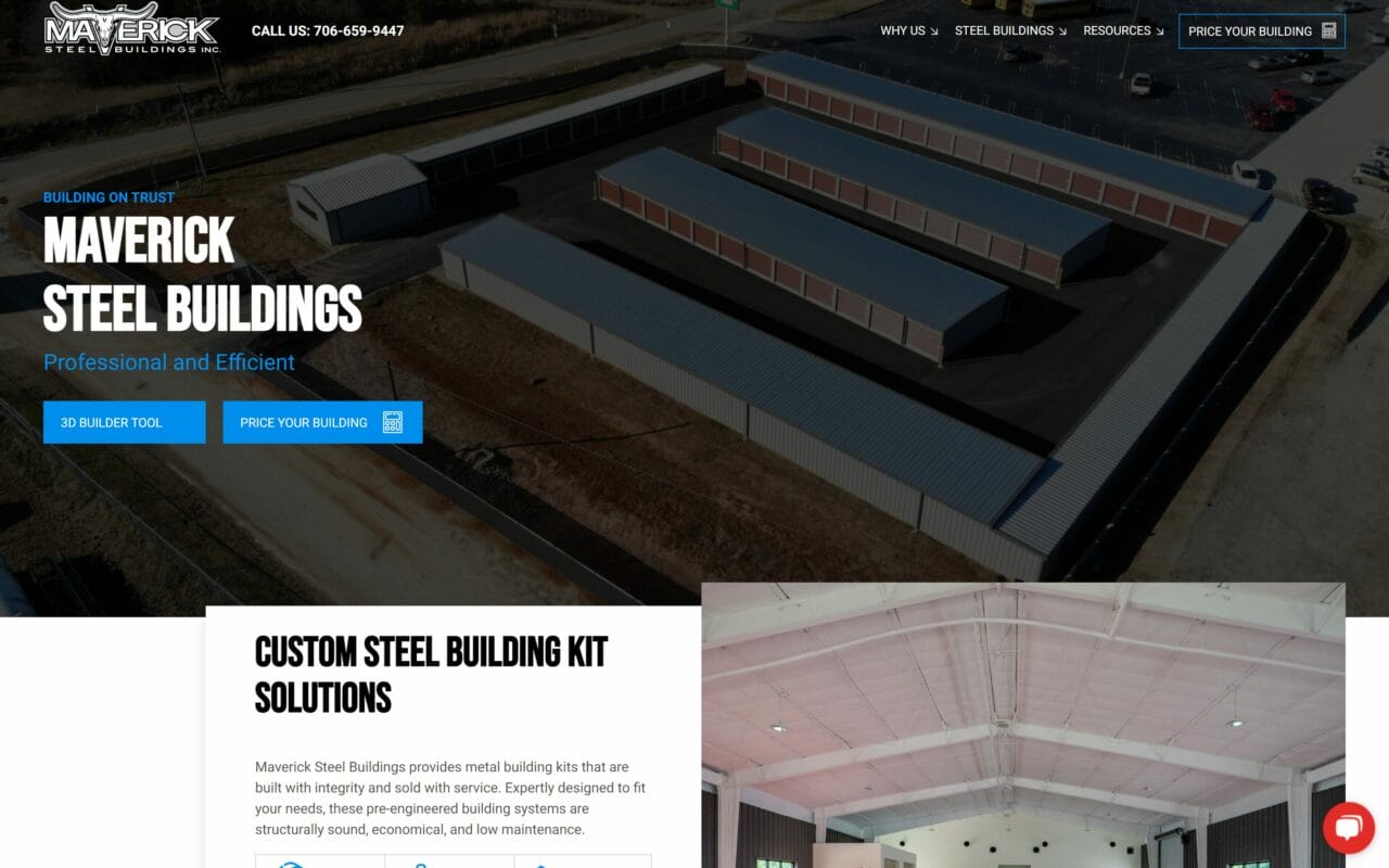 Maverick Steel Buildings – Website Genii